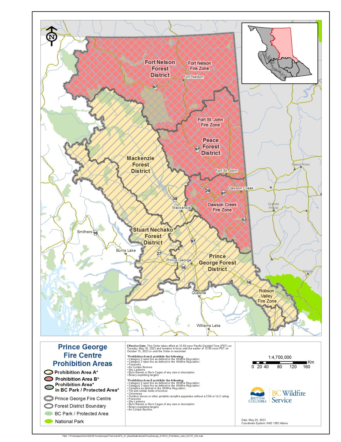 Partial campfire prohibition rescind in Prince George Fire Centre ...