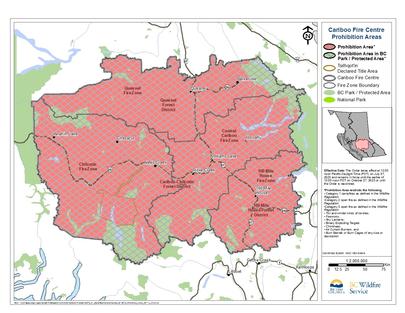 Category 1 campfires prohibited throughout the Cariboo – BC Wildfire ...