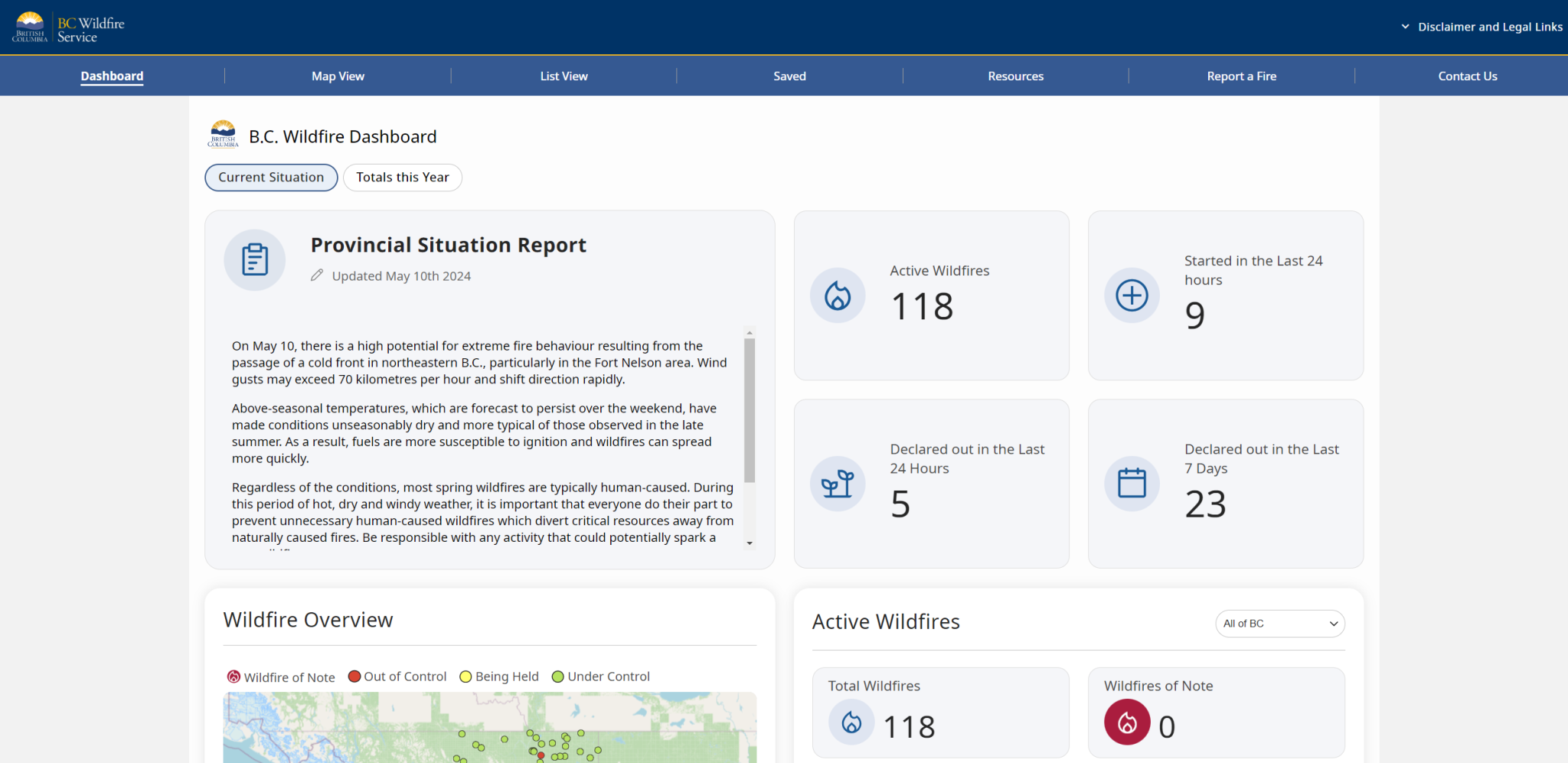 New and improved B.C. Wildfire Dashboard